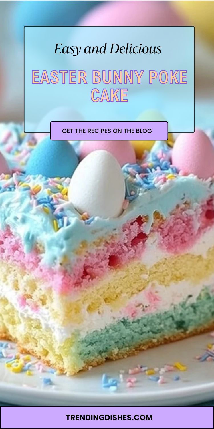 Easter Bunny Poke Cake - Trending Dishes