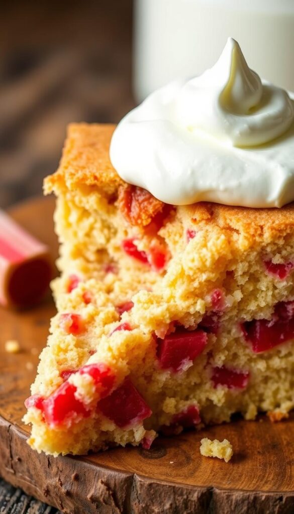 Easy Moist Rhubarb Cake Recipe - Homemade Spring Dessert